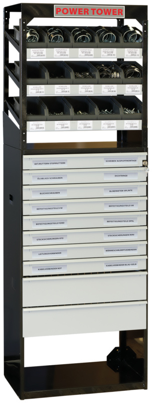 Basisbestückung C-Teile Regal schwarz unbestückt | SWG Schraubenwerk ...